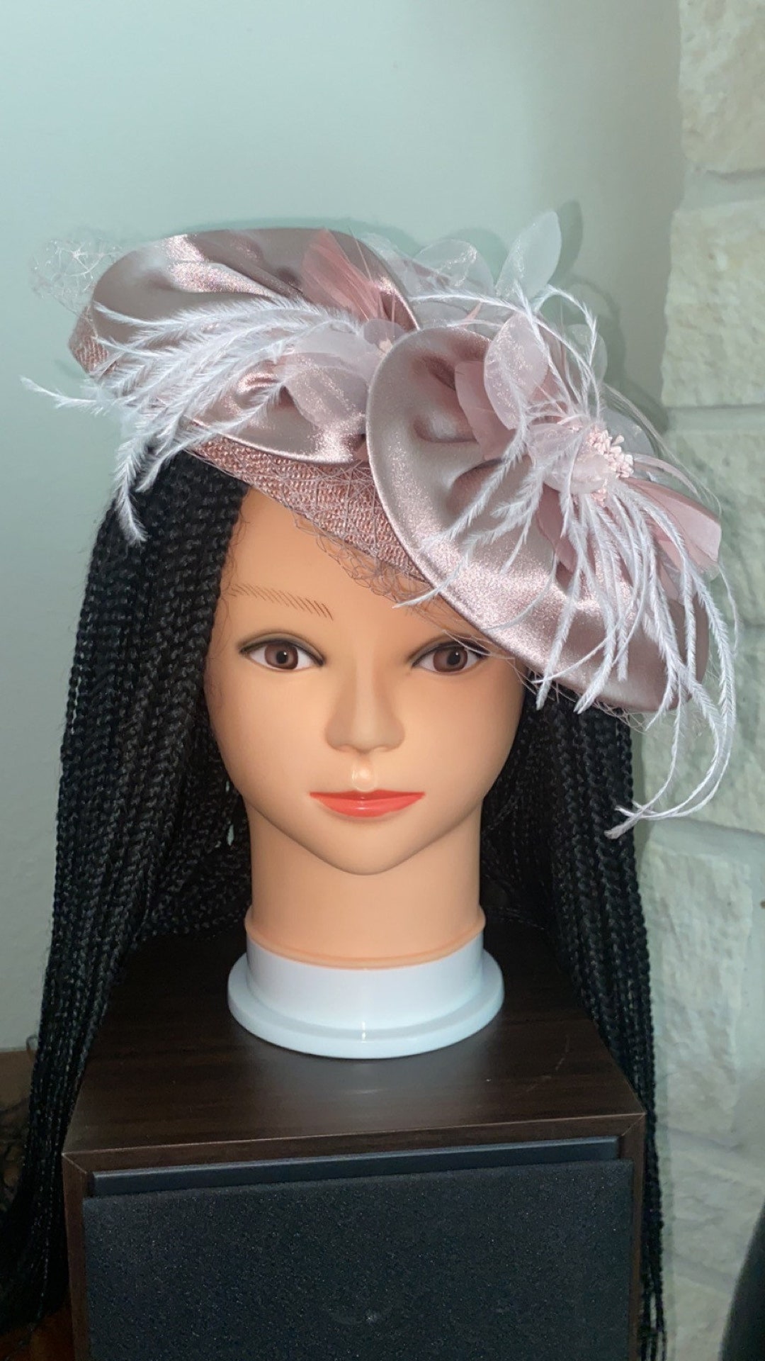 31cm Peach Hat With Hair Clips, Church Hat,wedding Hat,kentucky Derby ...