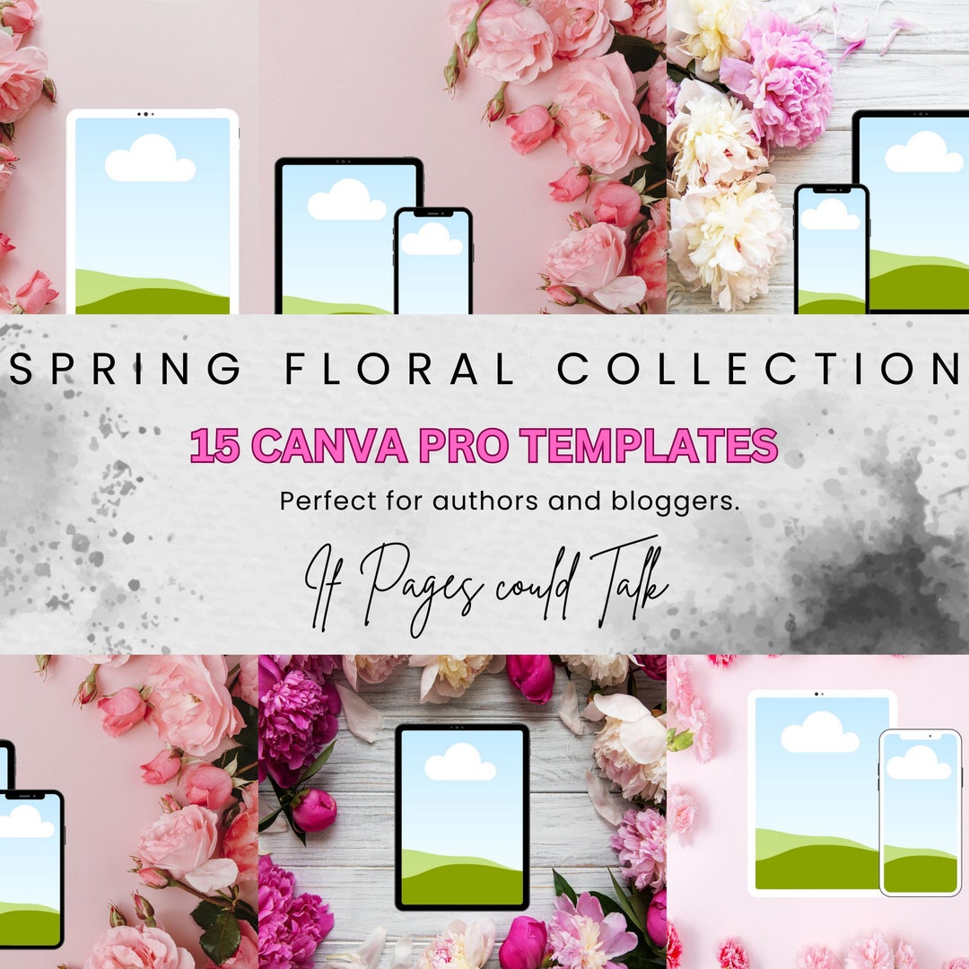 Pre-made Canva Templates Spring Floral Collection Canva Templates Flat ...