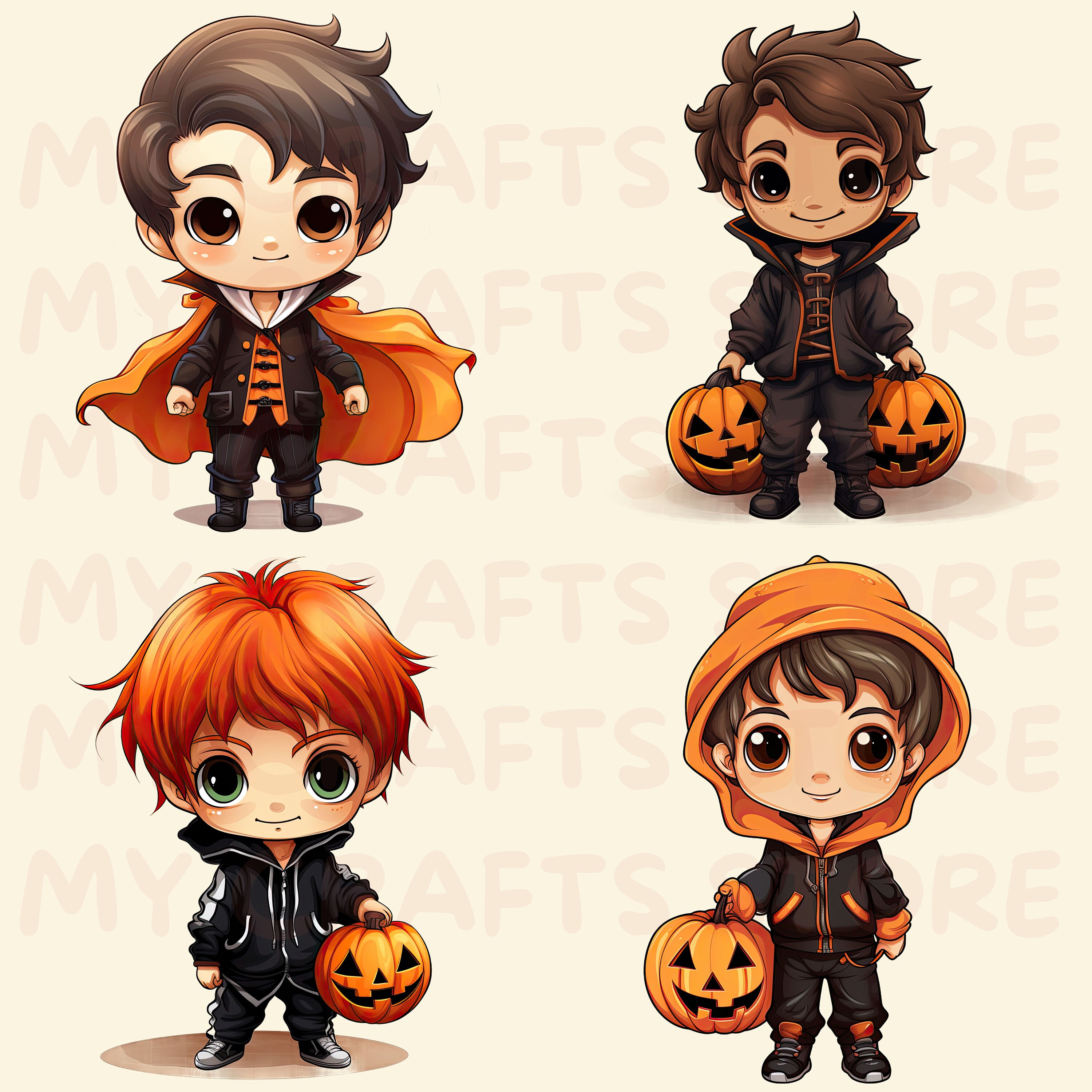 Halloween Friends Clipart Clipart Clipart Download INSTANT - Etsy