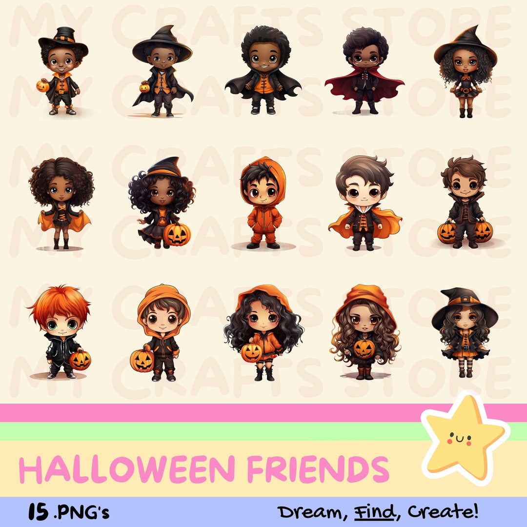 Halloween Friends Clipart Clipart Clipart Download INSTANT - Etsy