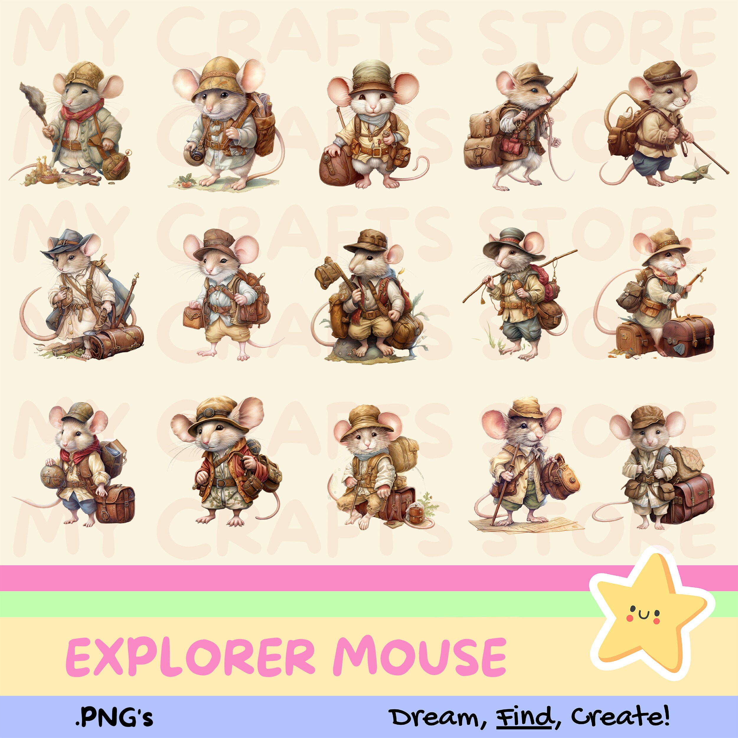 Explorer Mouse Clipart Clipart INSTANT DOWNLOAD Digital - Etsy