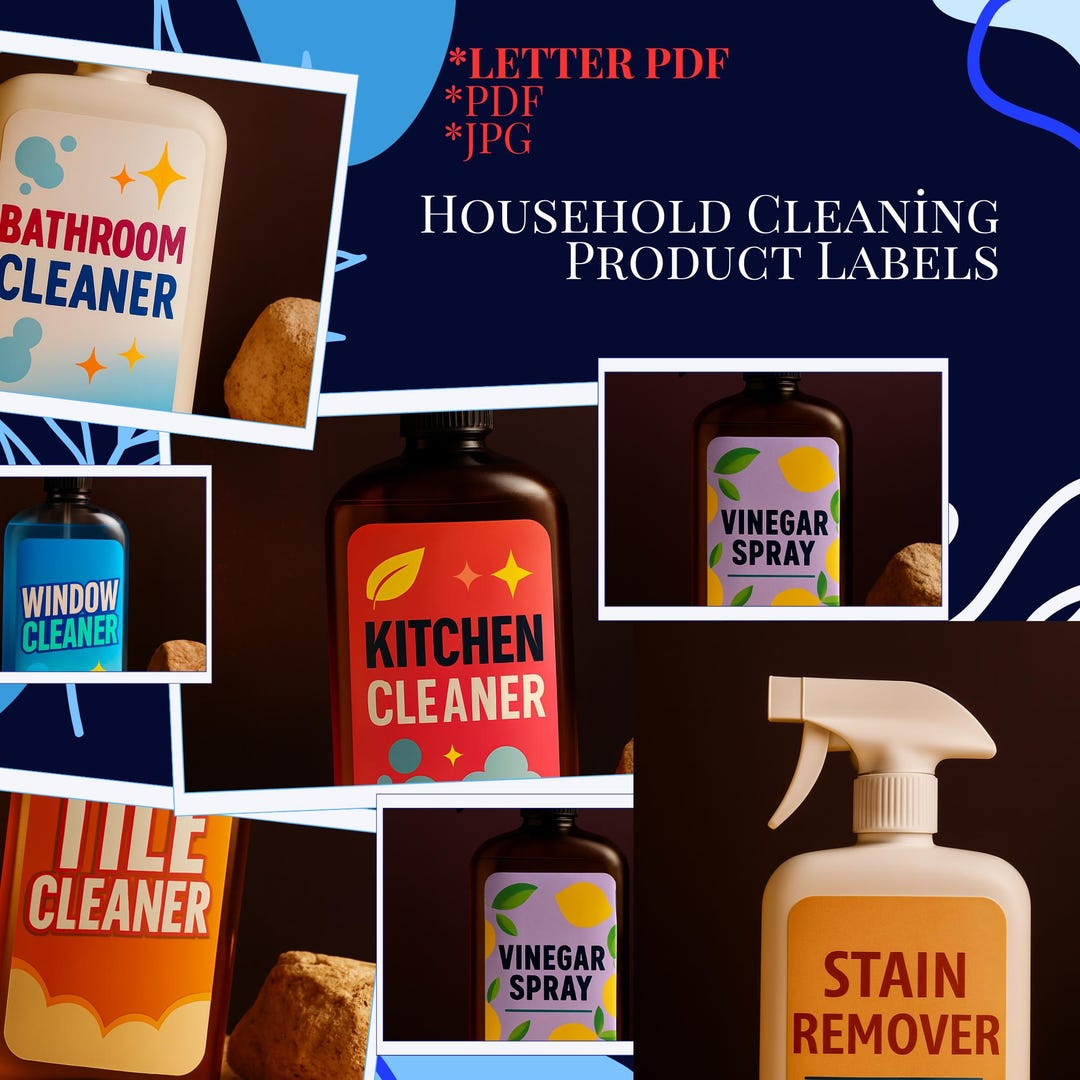 Household Cleaning Product Labels | Dishwashing, Detergent, Softener ...