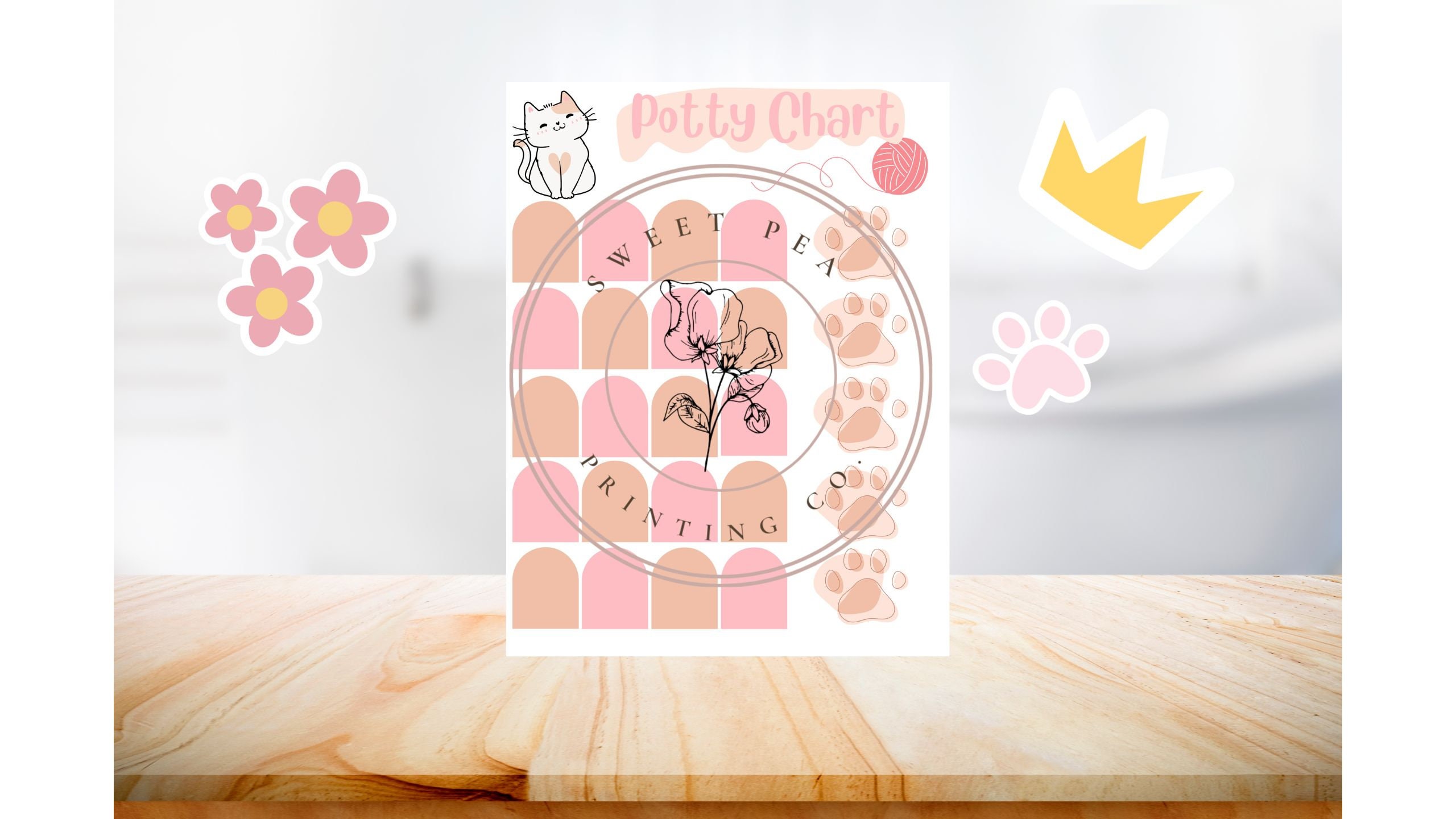 Kitty Potty Training Chart/sticker Potty Chart/ Potty Chart/ - Etsy