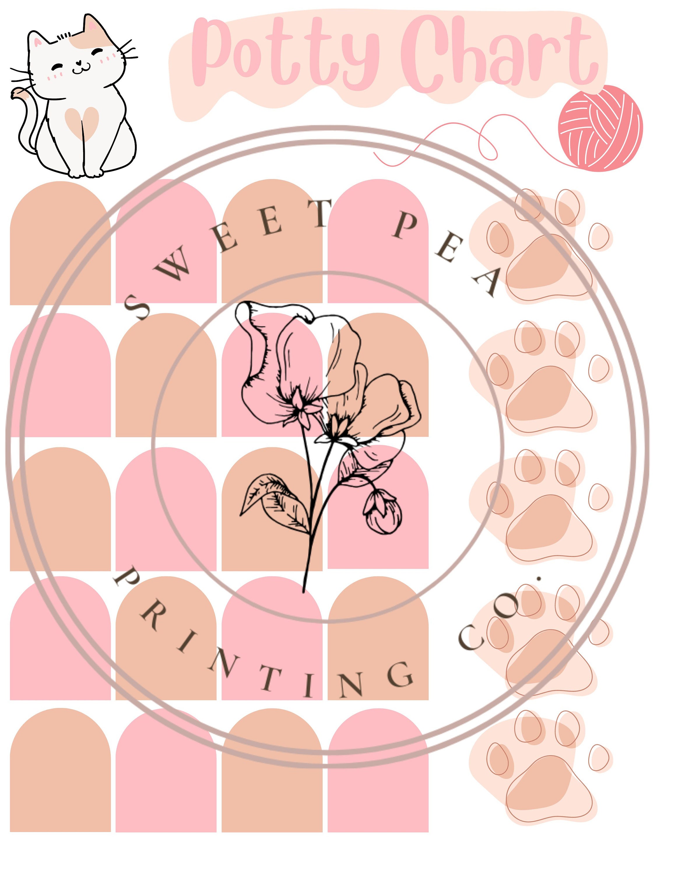 Kitty Potty Training Chart/sticker Potty Chart/ Potty Chart/ - Etsy