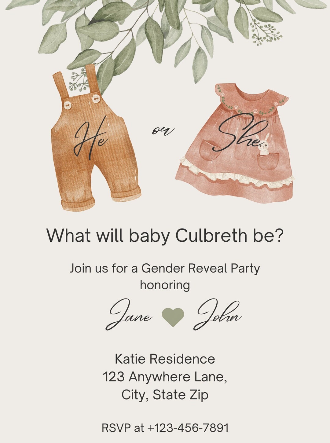 Custom Gender Reveal Invitation - Etsy