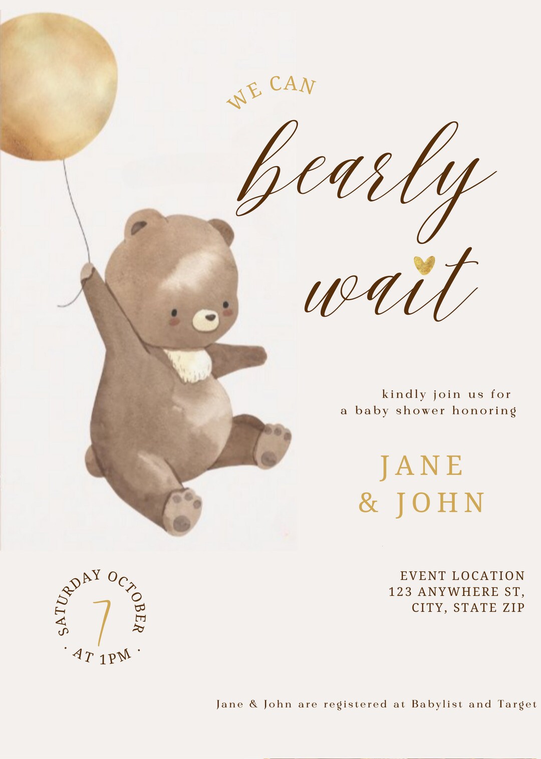 We Can Bearly Wait Baby Shower Invitation - Etsy