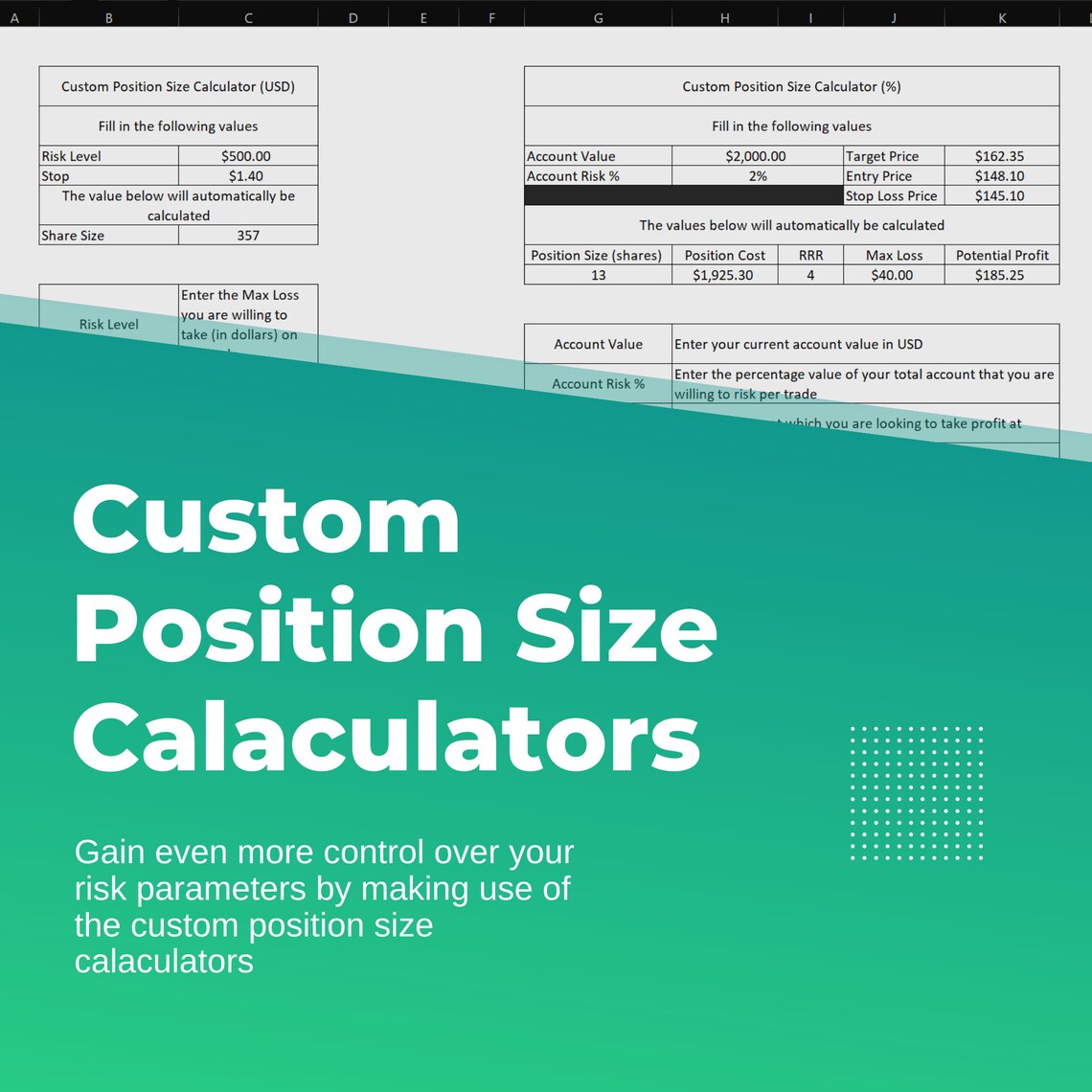 Position Size Calculator & Cheat Sheet Shares - Etsy