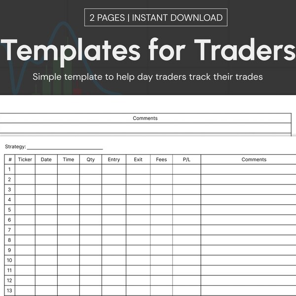 Trading Journal Template - Etsy