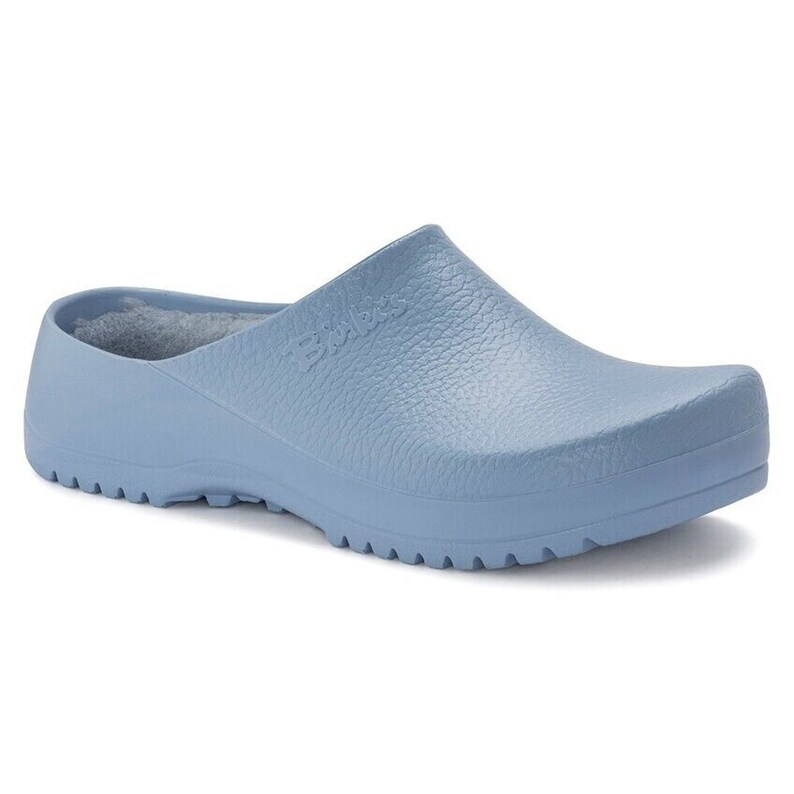 Birkenstock Women's Super Birki Shearling Dusty Blue Clogs US5 EU36 ...