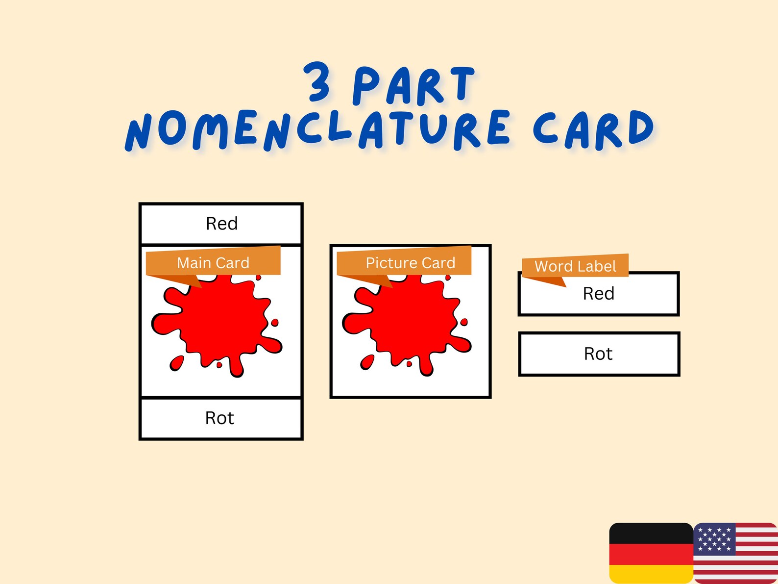 Colors Flash Cards in German & English Bilingual Beginner | 20 ...