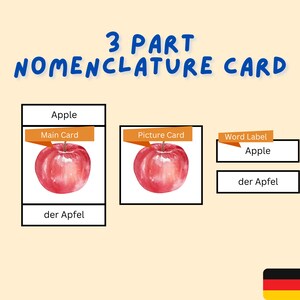 Fruits Flash Cards in German & English Bilingual | 29 Montessori Cards ...