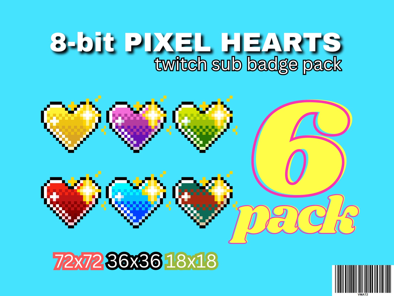 8-bit Pixel Heart Twitch Badges: Sub Badges (digital Download) - Etsy