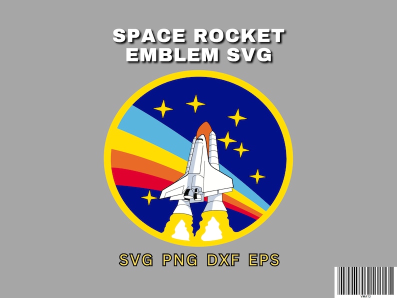 Space Rocket Take off Emblem SVG | Instant Download | Svg, Png, Eps ...
