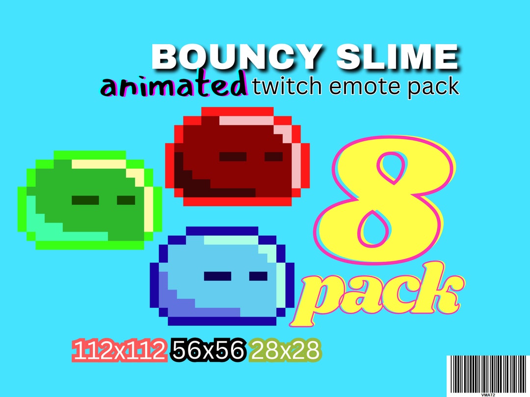 8 Bouncing Slimes Animated Emote Pack in Retro 8-bit Pixel Art | Twitch ...