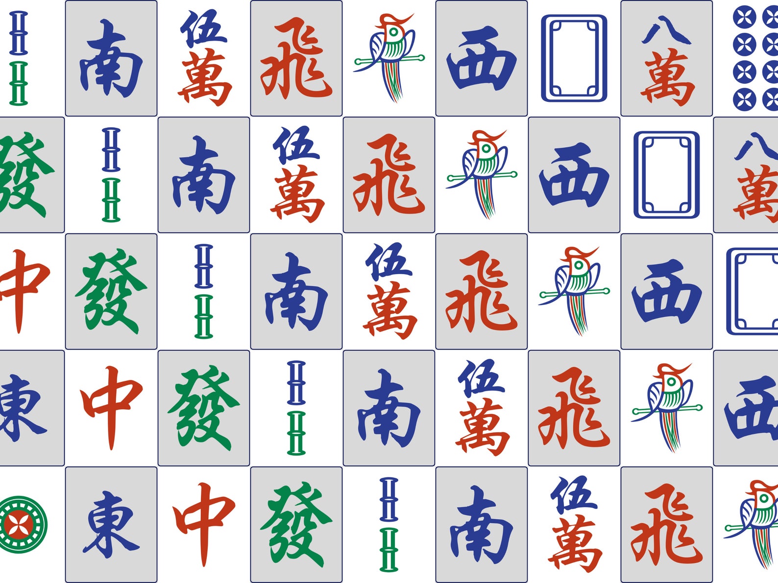 Mahjong Tiles SVG: Hong Kong Set Clipart (digital Download) - Etsy