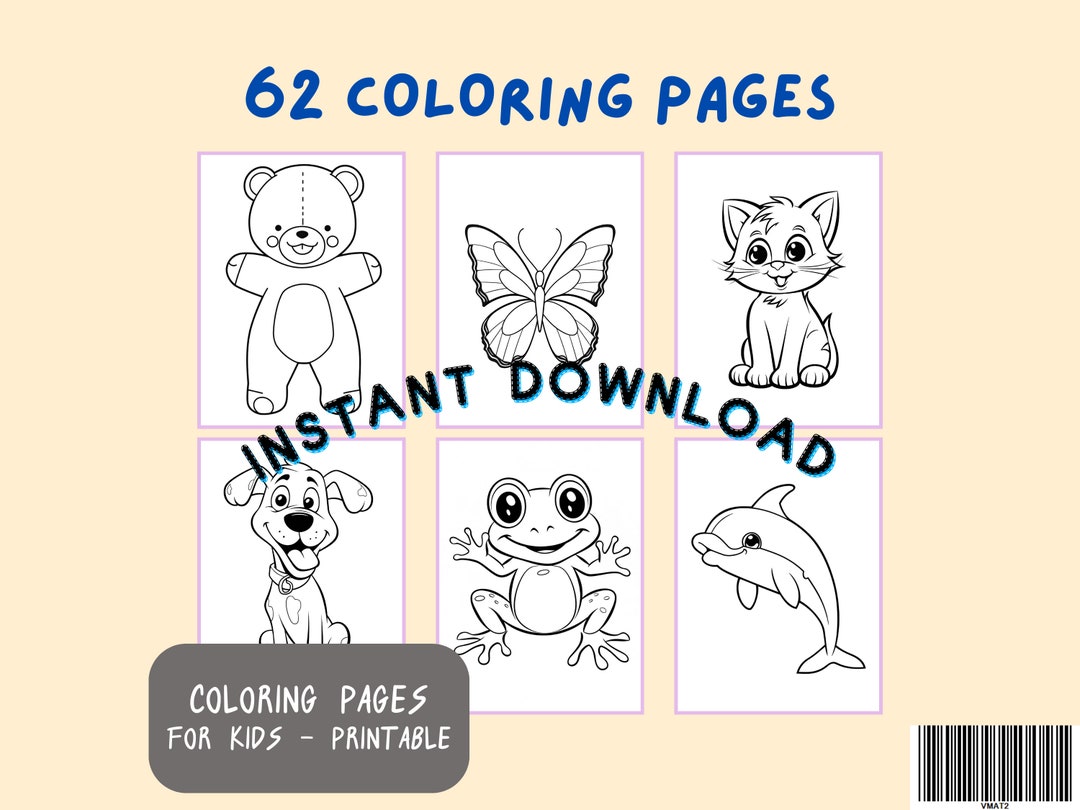62 Easy Coloring Pages for Kids, Toddlers, Preschoolers, Kindergarten ...