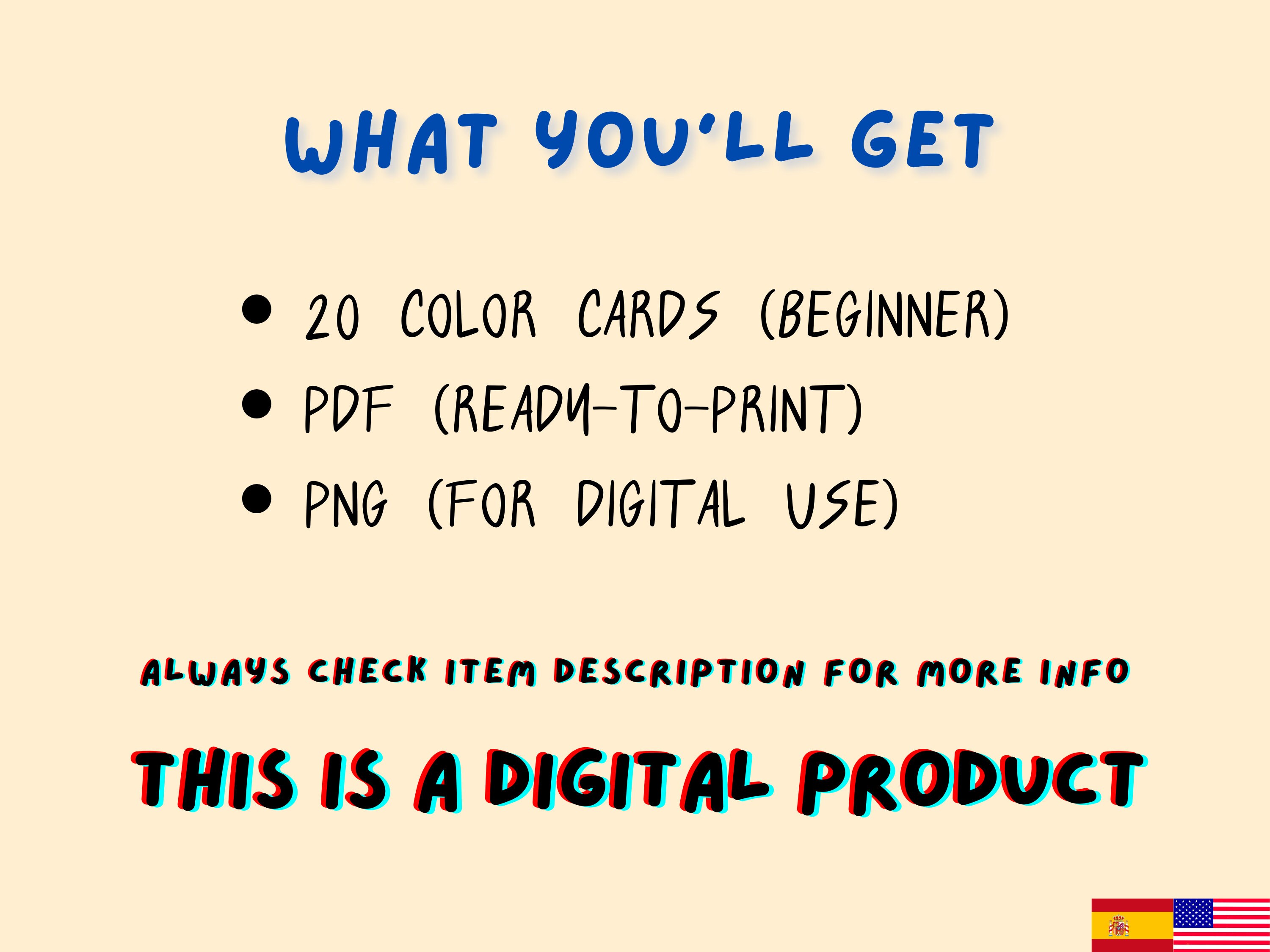 Colors Flash Cards in Spanish & English Bilingual Beginner | 20 ...