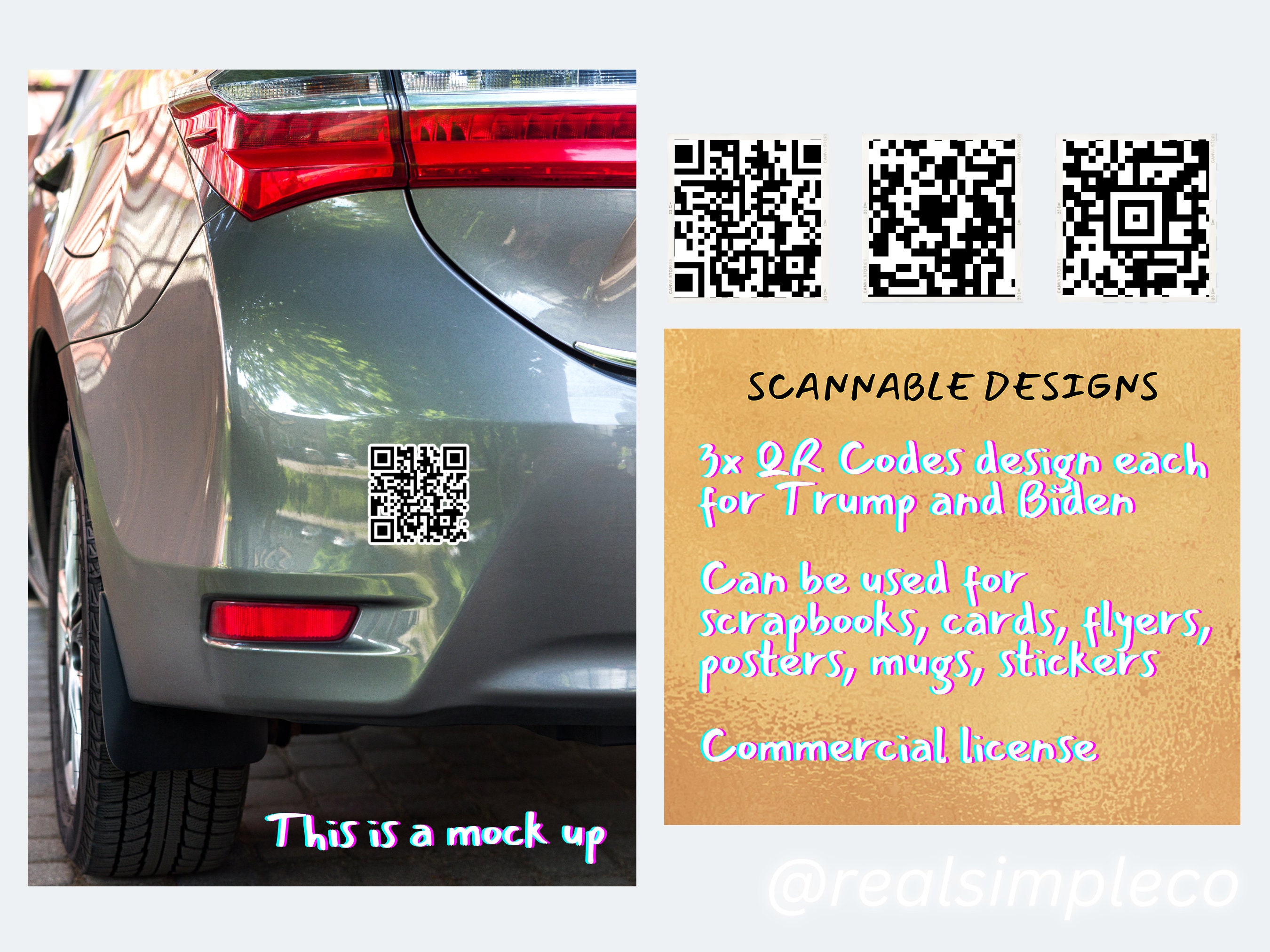 Trump QR Code SVG Vote America QR Code Designs Biden Trump Digital ...