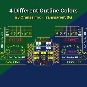 Craps Table Layout SVG: Casino Games, Dice Mat (digital Download) - Etsy
