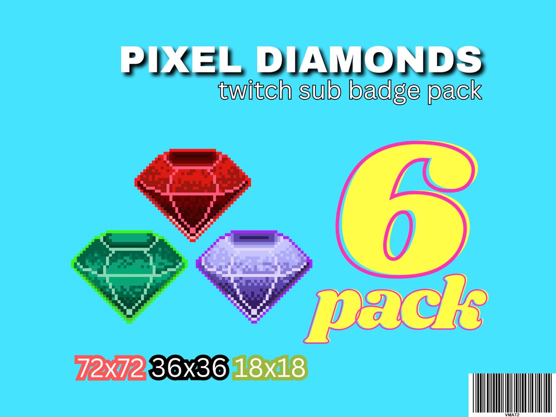 8-bit Pixel Diamond Twitch Sub Badges: Retro Design (digital Download ...