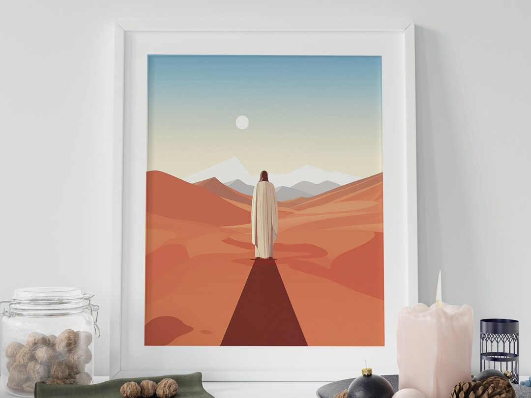 Modern Christian Art Decor Minimalist Wall Art Temptation of Jesus ...