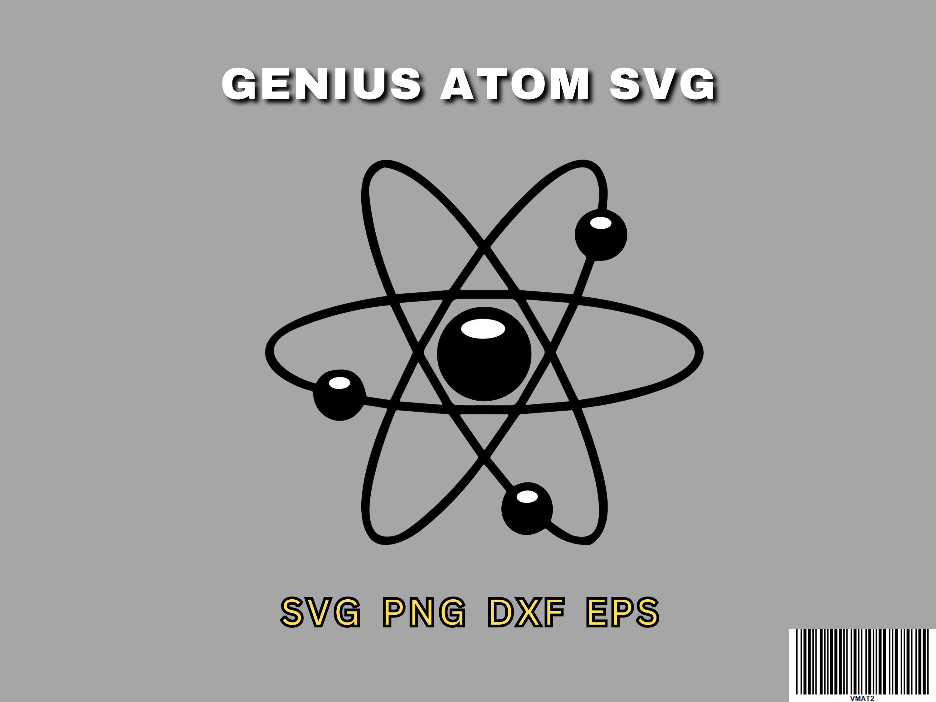 Genius Atom Silhouette SVG | Instant Download | Svg, Png, Eps, Dxf ...