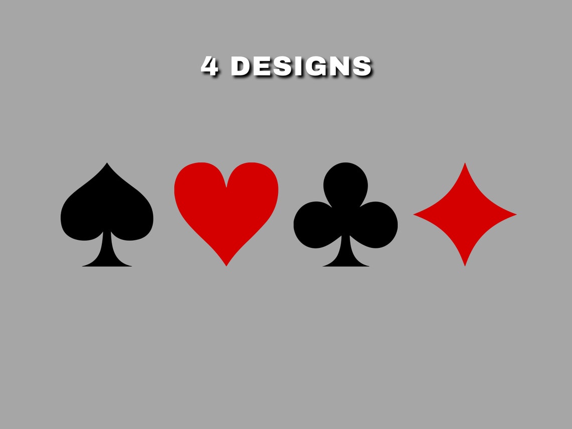 Poker Card Suits SVG | Instant Download | Svg, Png, Eps, Dxf | Digital ...