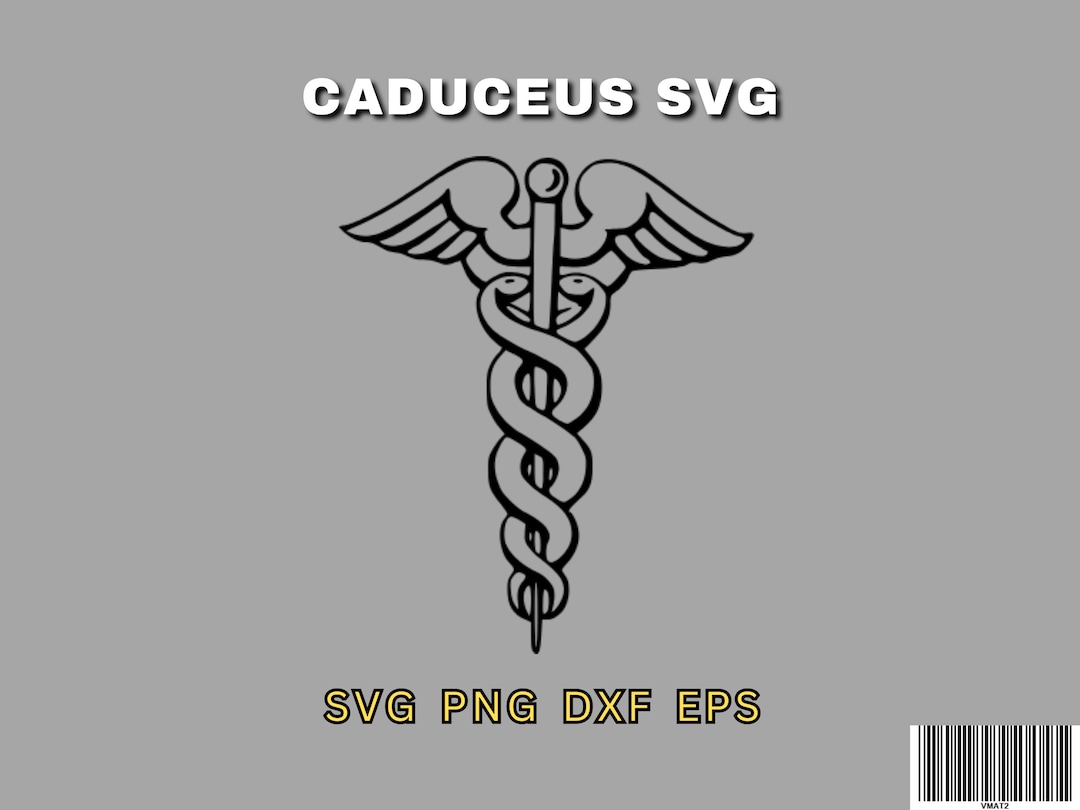Caduceus Logo SVG | Instant Download | Svg, Png, Eps, Dxf | Digital ...