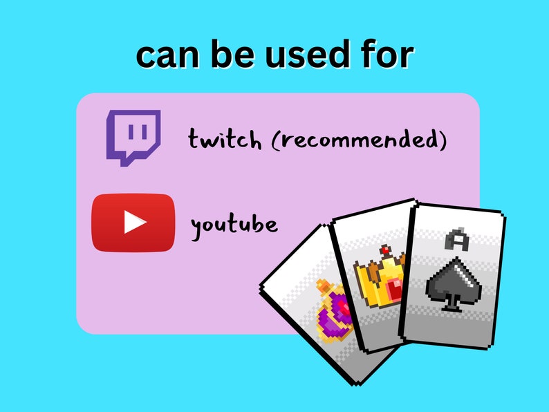 5 Playing Cards in Retro 8-bit Pixel Art | Twitch Sub Badges | Tier ...
