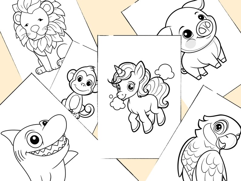 62 Easy Coloring Pages for Kids, Toddlers, Preschoolers, Kindergarten ...