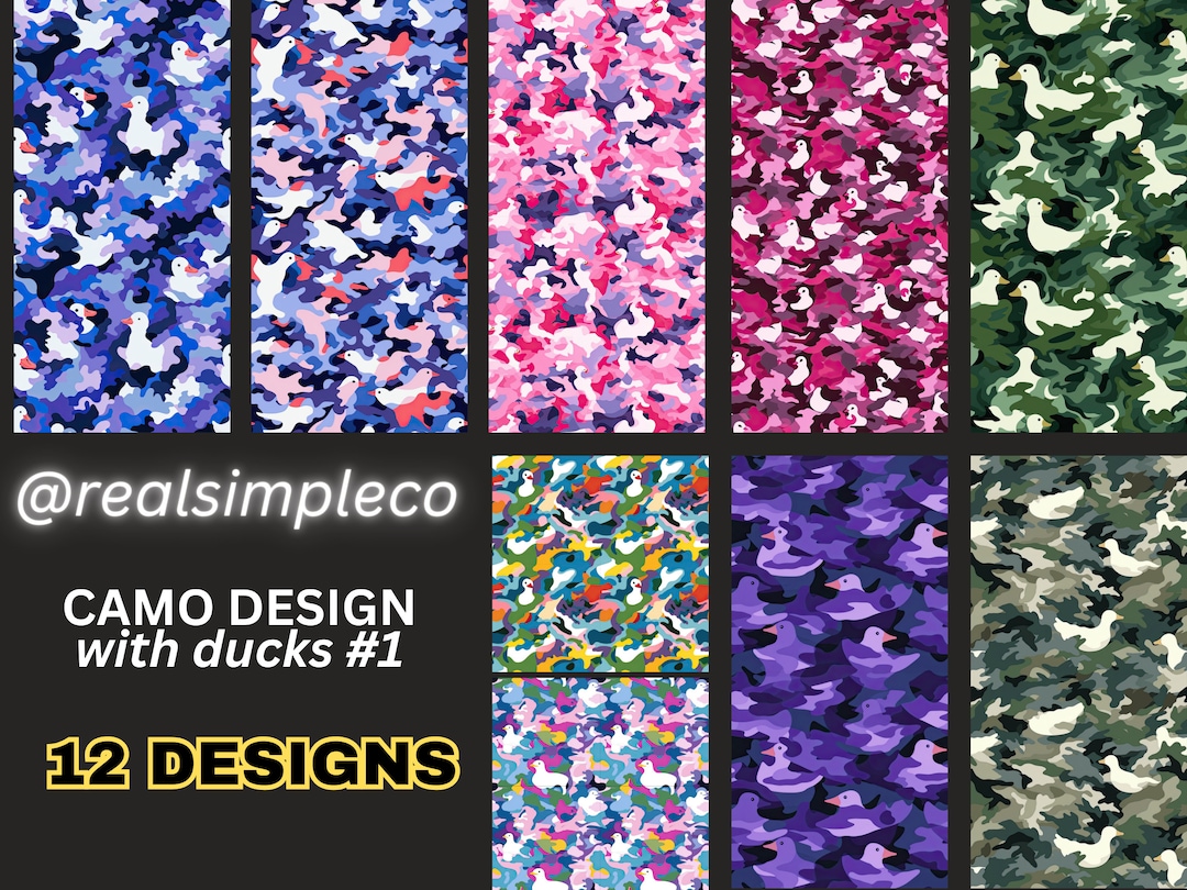 12 Camouflage Digital Print SVG | Duck Camo Vector | Military Camo ...