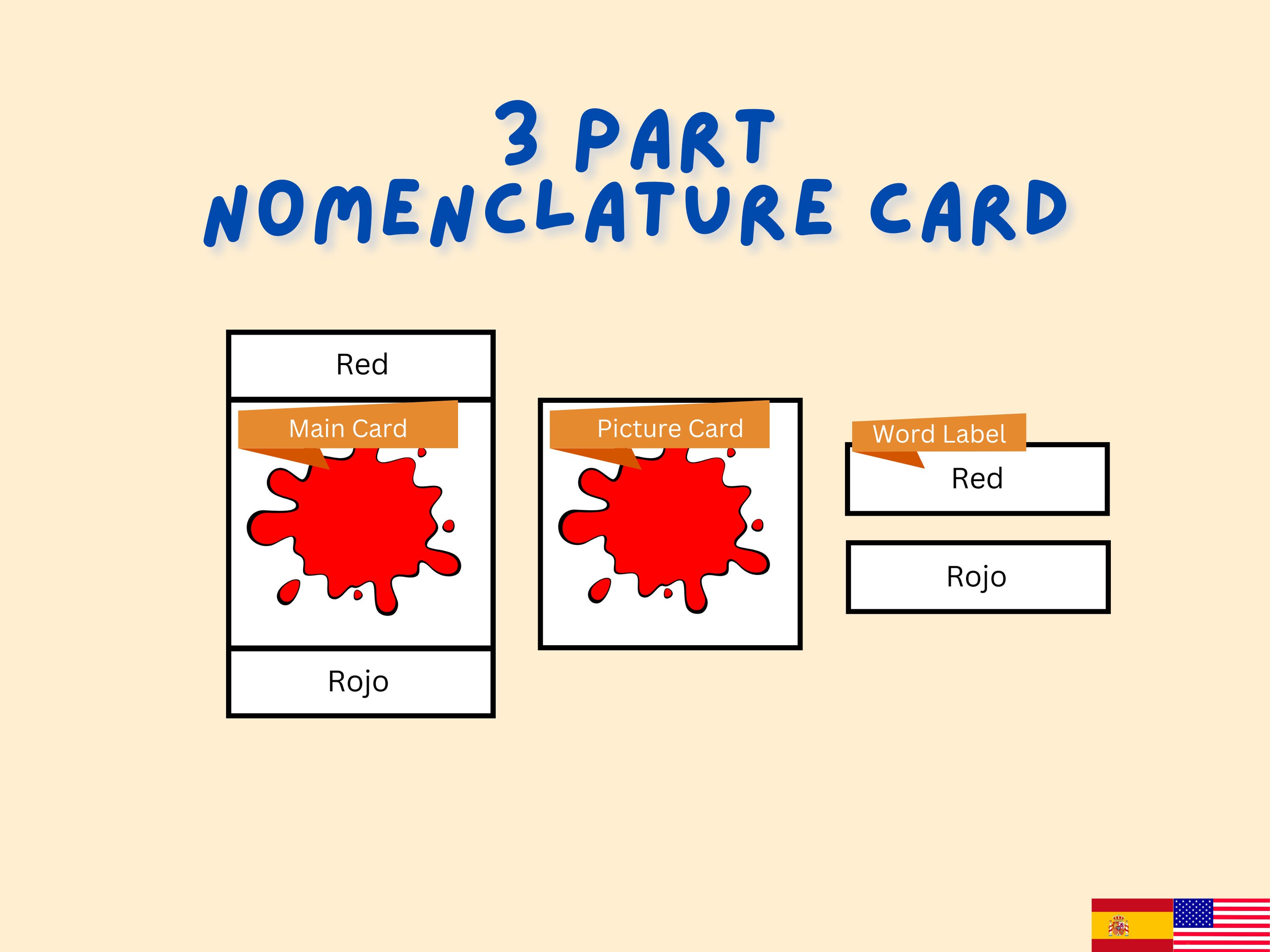 Colors Flash Cards in Spanish & English Bilingual Beginner | 20 ...