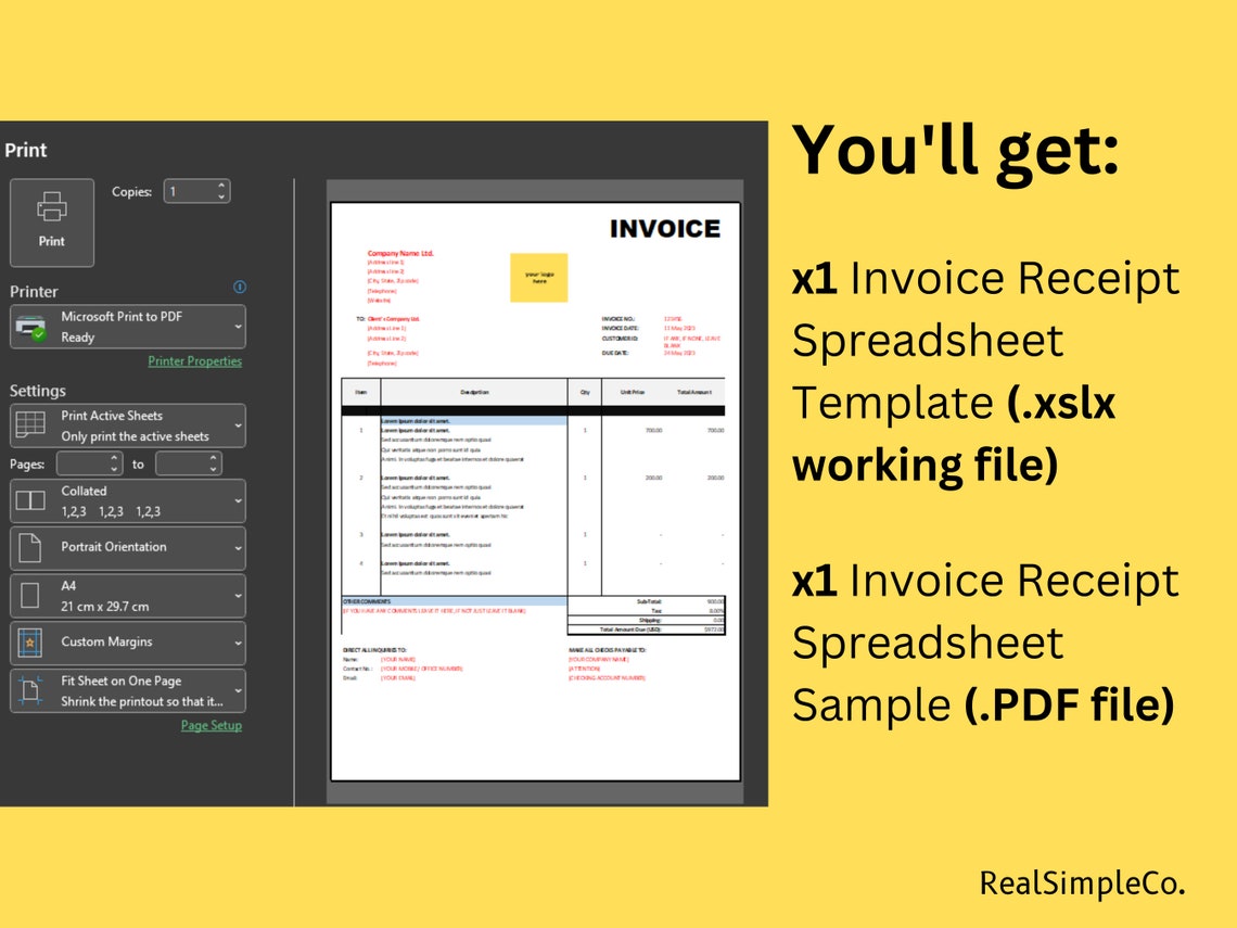 Invoice Receipt Template for Professional Services | Receipt Template ...
