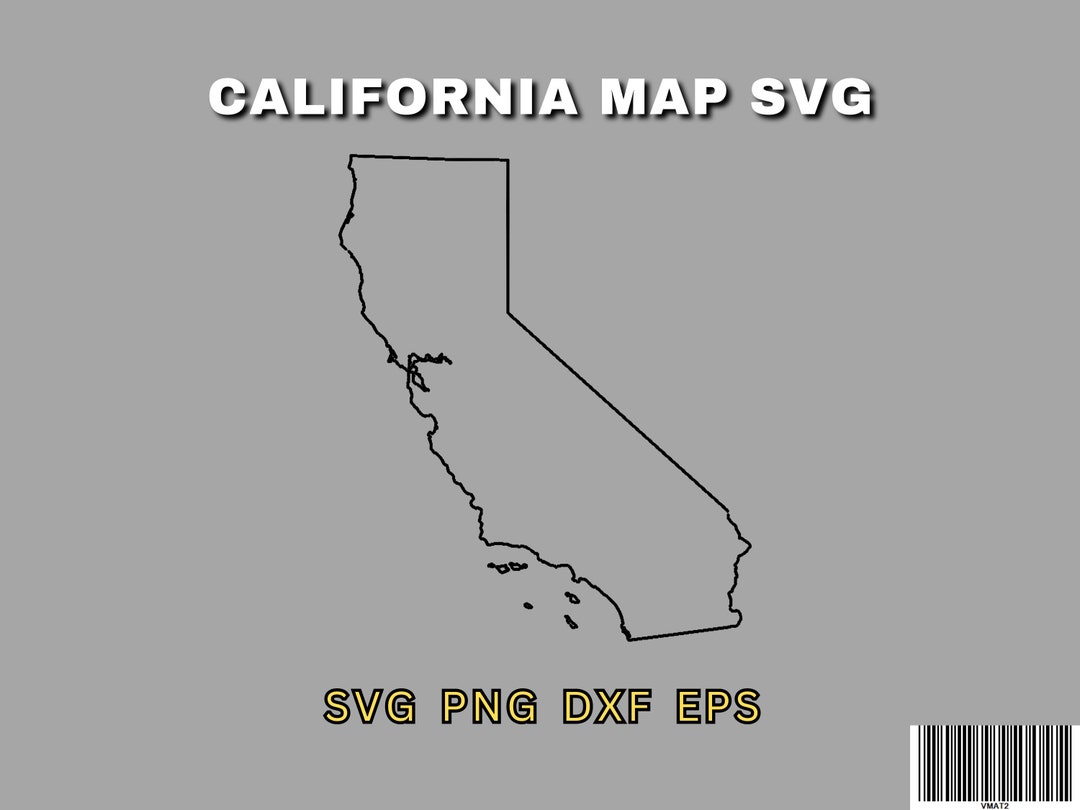 California State Map Outline SVG | Instant Download | Svg, Png, Eps ...