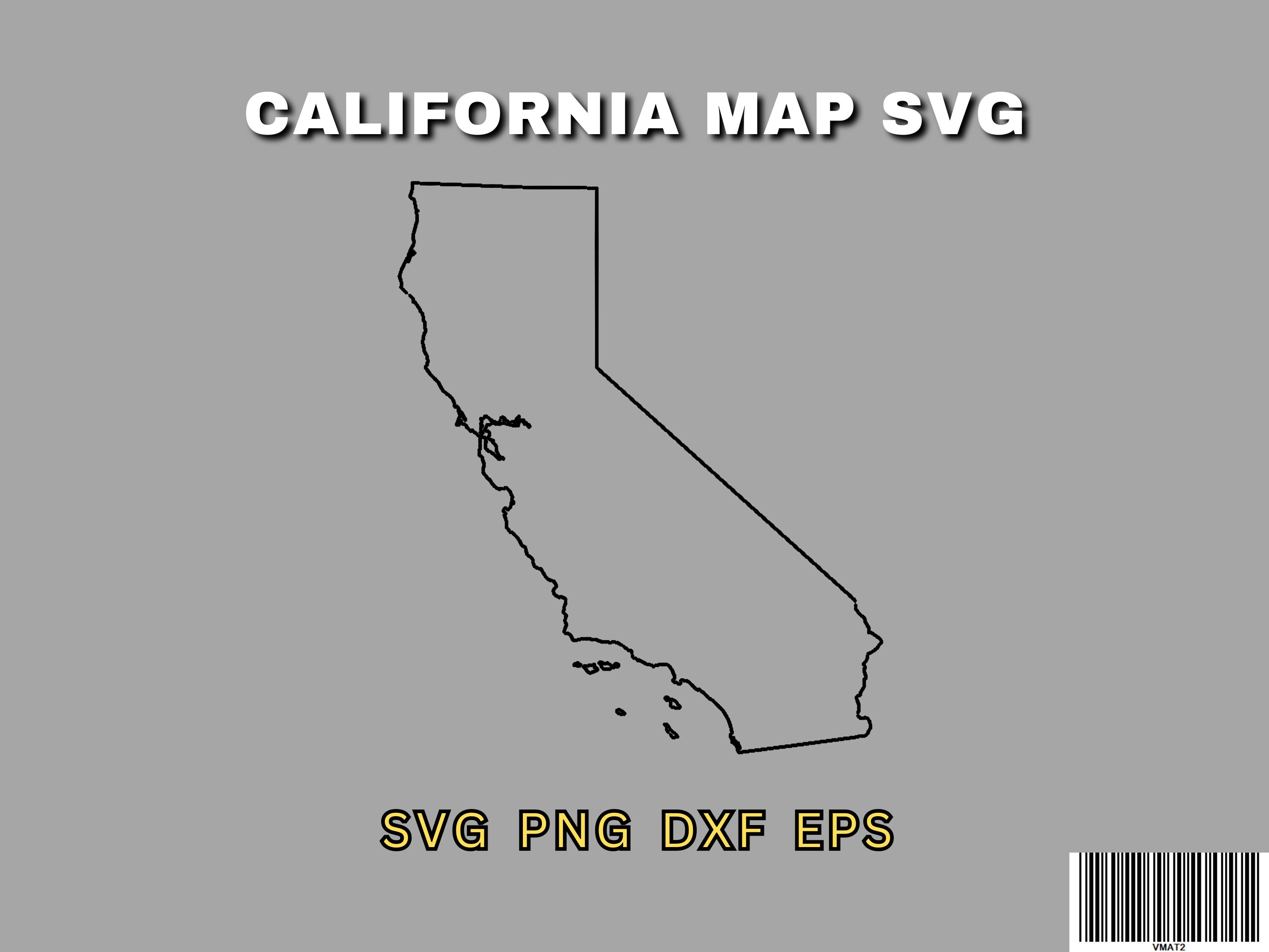 California State Map Outline SVG | Instant Download | Svg, Png, Eps ...