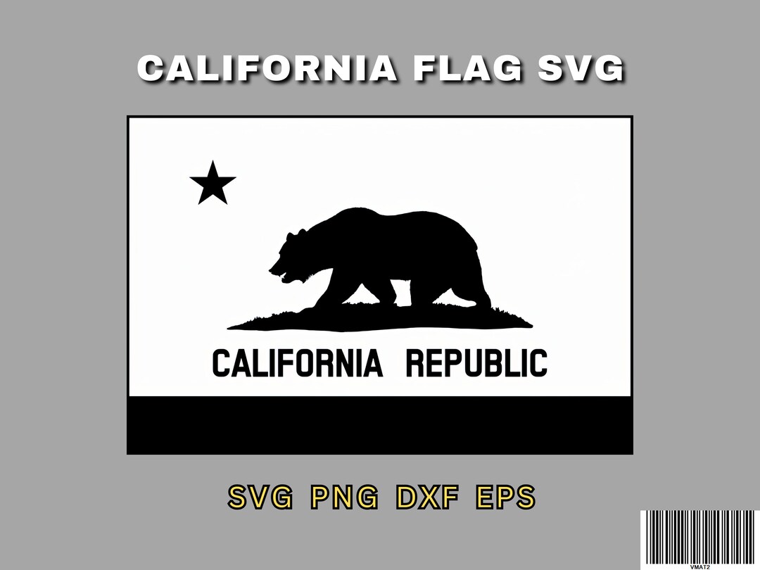 California Flag Silhouette SVG | Instant Download | Svg, Png, Eps, Dxf ...