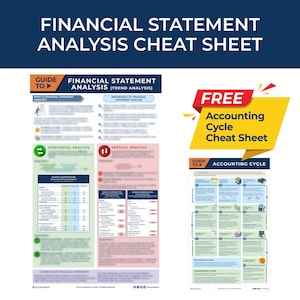 Accounting Cheat Sheet Financial Statement Analysis Student Accounting Study Guide Bookkeeping ...