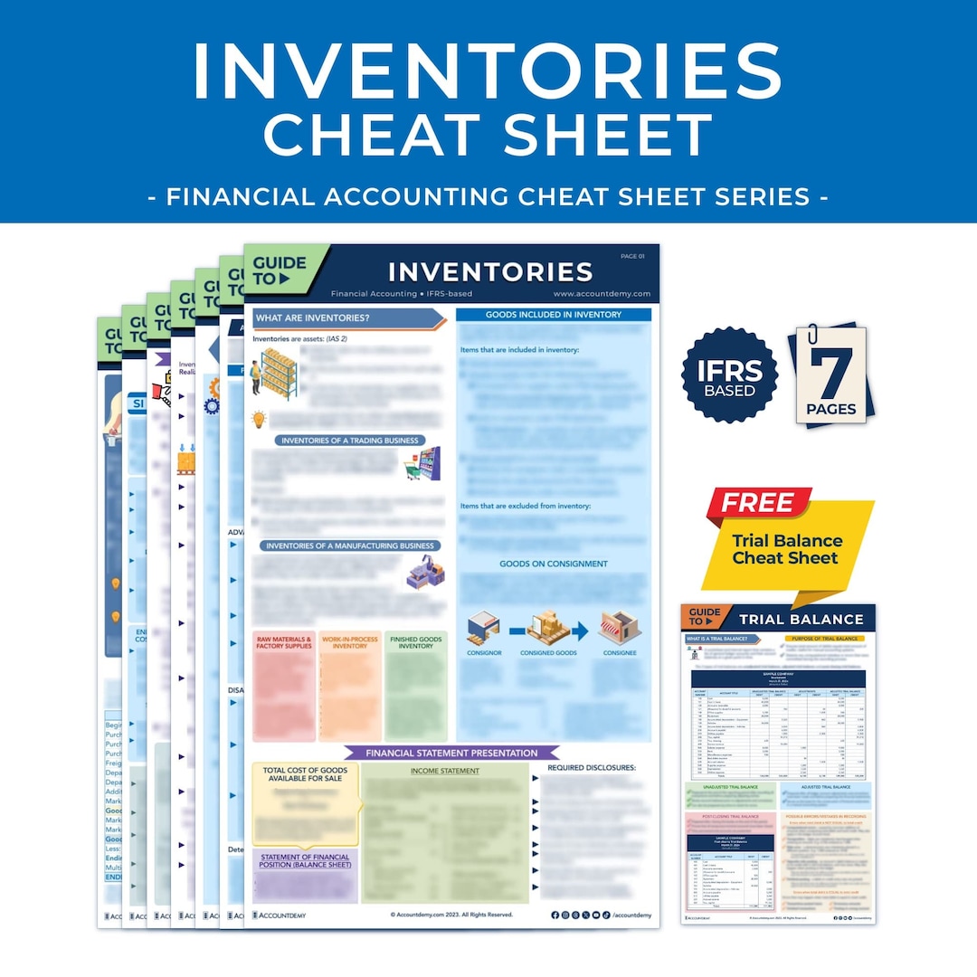 Accounting Cheat Sheet INVENTORIES Financial Accounting Study - Etsy