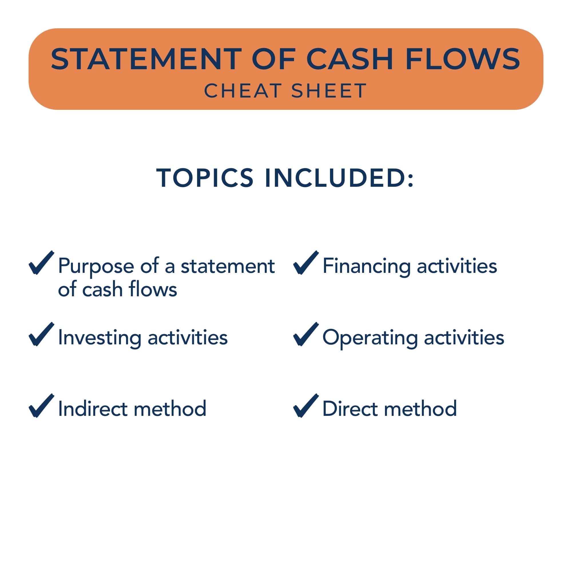 Accounting Cheat Sheet STATEMENT of CASH FLOWS Accounting Study Guide ...
