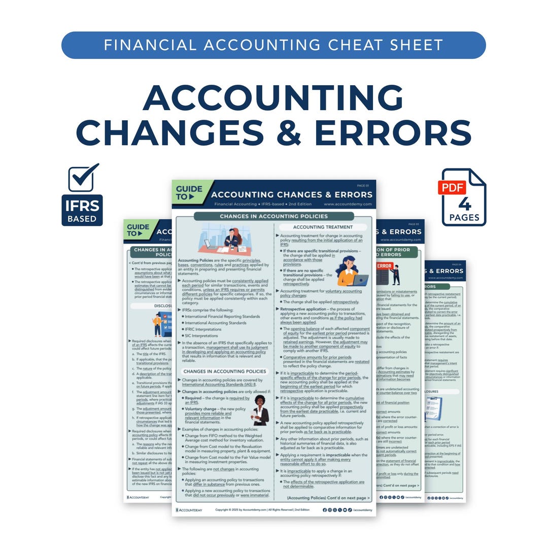 Accounting Cheat Sheet ACCOUNTING CHANGES & ERRORS Accountant Study ...