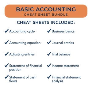BASIC ACCOUNTING Cheat Sheet BUNDLE Accounting Student Study Guide ...