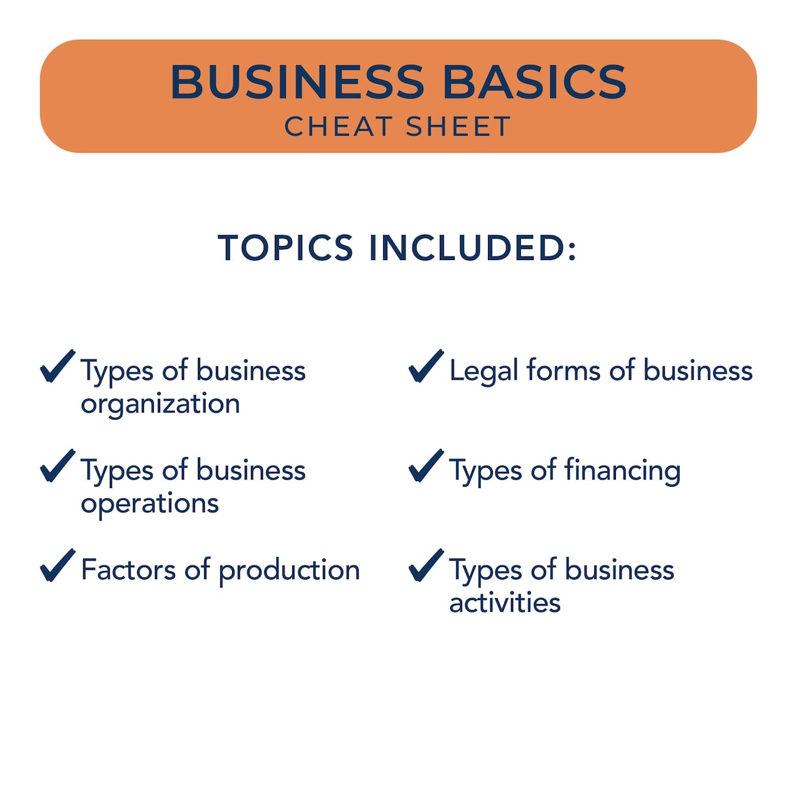 Accounting Cheat Sheet BUSINESS BASICS Student Accounting Study Guide ...