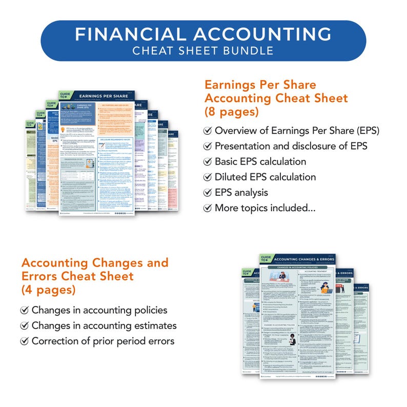 FINANCIAL ACCOUNTING Cheat Sheets BUNDLE Accountant Study Guide ...
