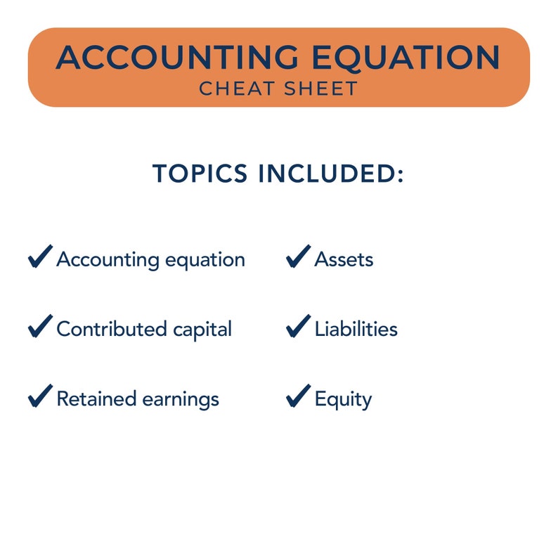Accounting Cheat Sheet ACCOUNTING EQUATION Accountant Study Guide ...