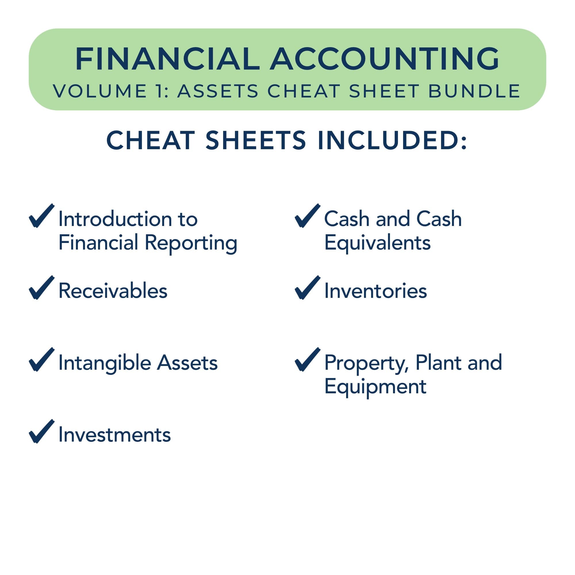 FINANCIAL ACCOUNTING Cheat Sheet Bundle Volume 1: ASSETS Accountant ...