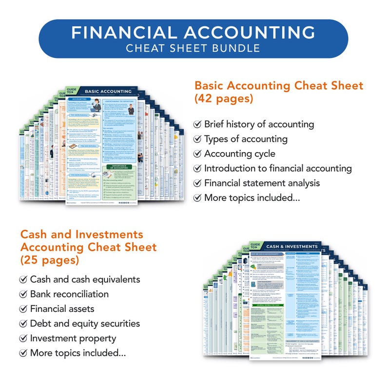 FINANCIAL ACCOUNTING Cheat Sheets BUNDLE Accountant Study Guide ...