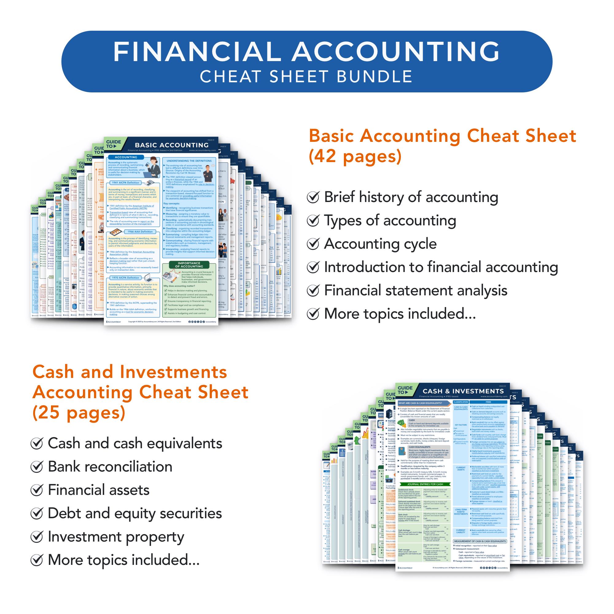 FINANCIAL ACCOUNTING Cheat Sheets BUNDLE Accountant Study Guide ...