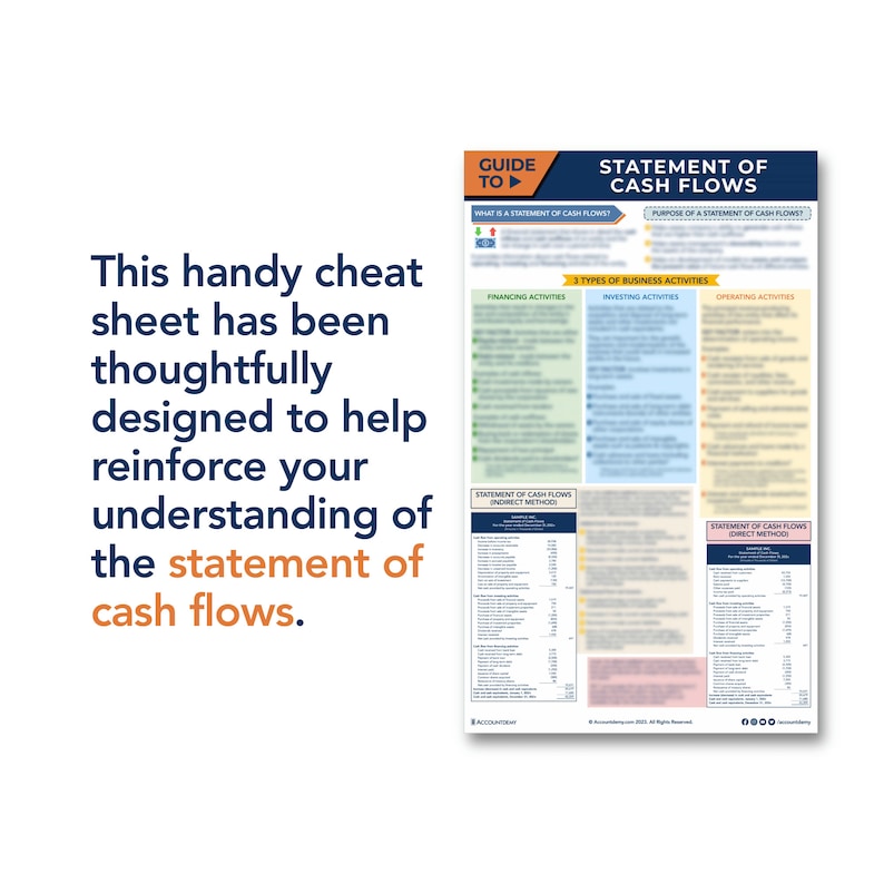 Accounting Cheat Sheet STATEMENT of CASH FLOWS Accounting Study Guide ...