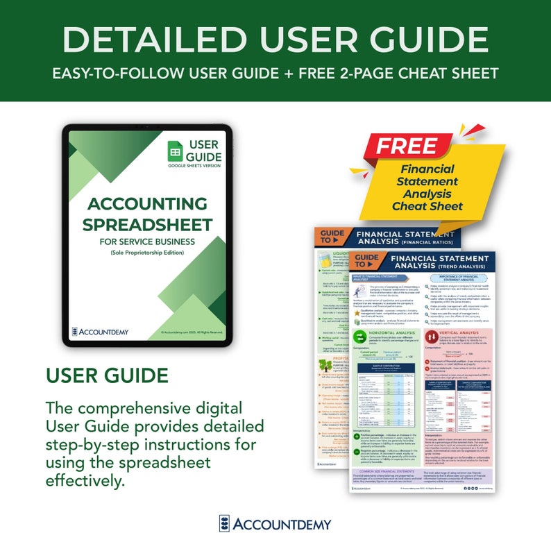 ACCOUNTING SPREADSHEET BUNDLE for Service Business Small Business ...