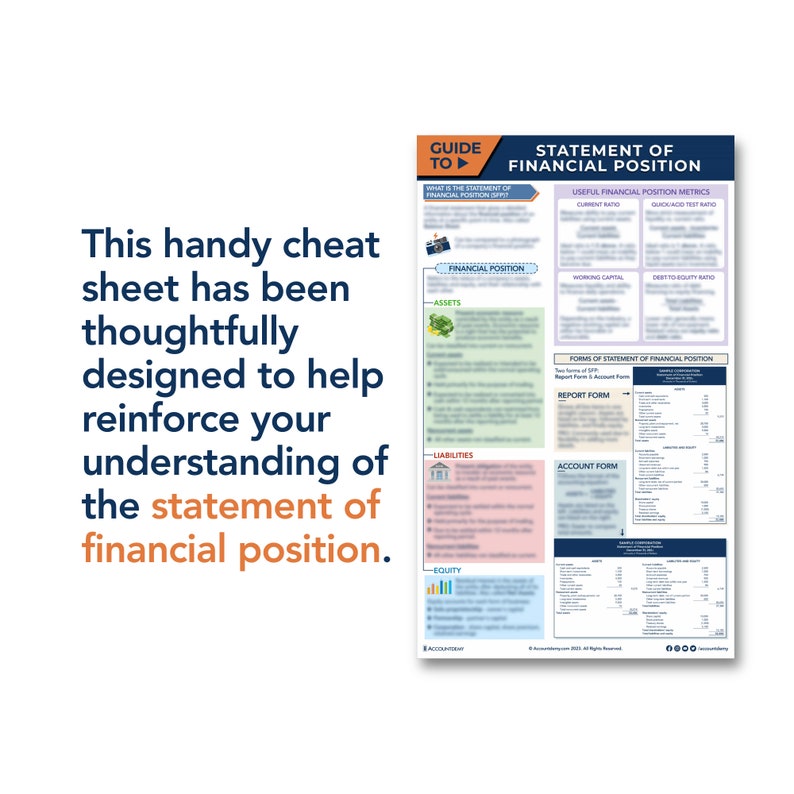 Accounting Cheat Sheet STATEMENT of FINANCIAL POSITION Balance Sheet ...